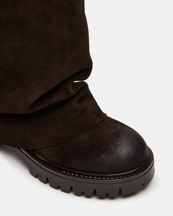 Steve Madden Rift Cuffed Boots - Brown Suede