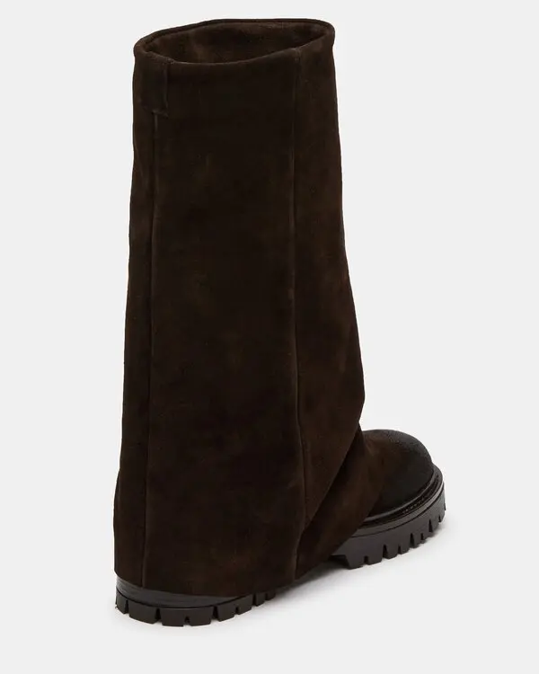 Steve Madden Rift Cuffed Boots - Brown Suede