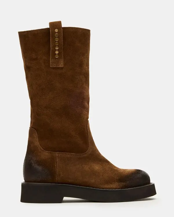 Steve Madden Ridge Platform Boots - Chestnut Suede