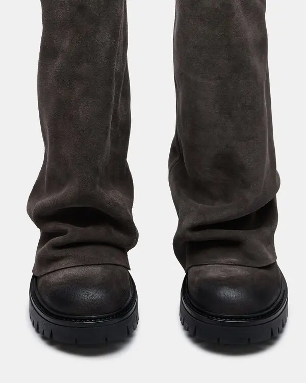 Steve Madden Rift Cuffed Boots - Grey Suede