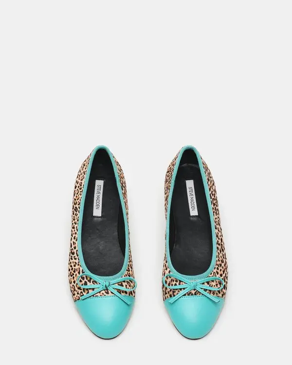 Steve Madden Kit Teal/leopard Ballet Flats