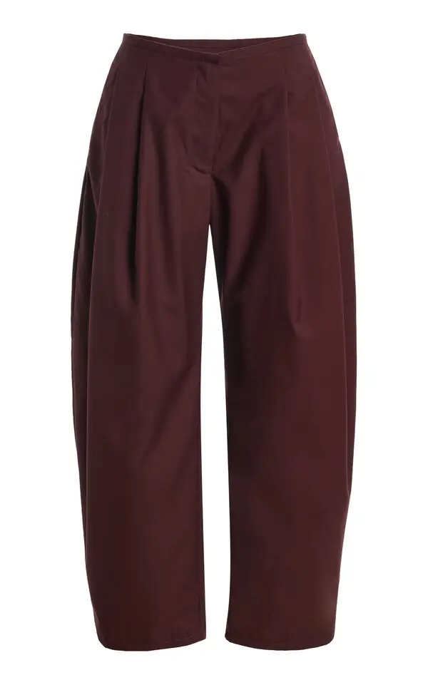 SLOAN Exclusive Pleated Wool Barrel-leg Pants