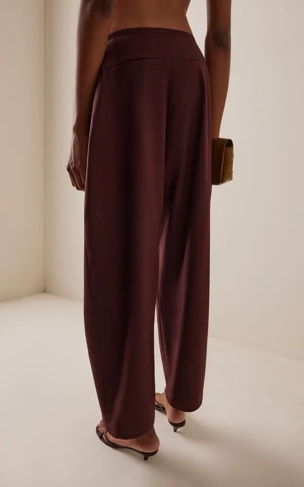 SLOAN Exclusive Pleated Wool Barrel-leg Pants