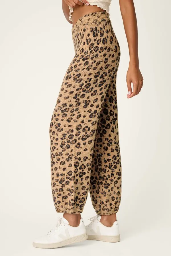 PJ Salvage C'est La Vie Leopard Print Davies Jogger Pants