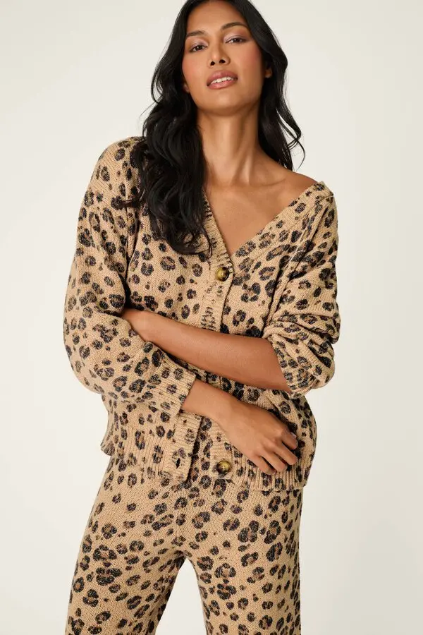 PJ Salvage C'est La Vie Leopard Print Lola Cardigan