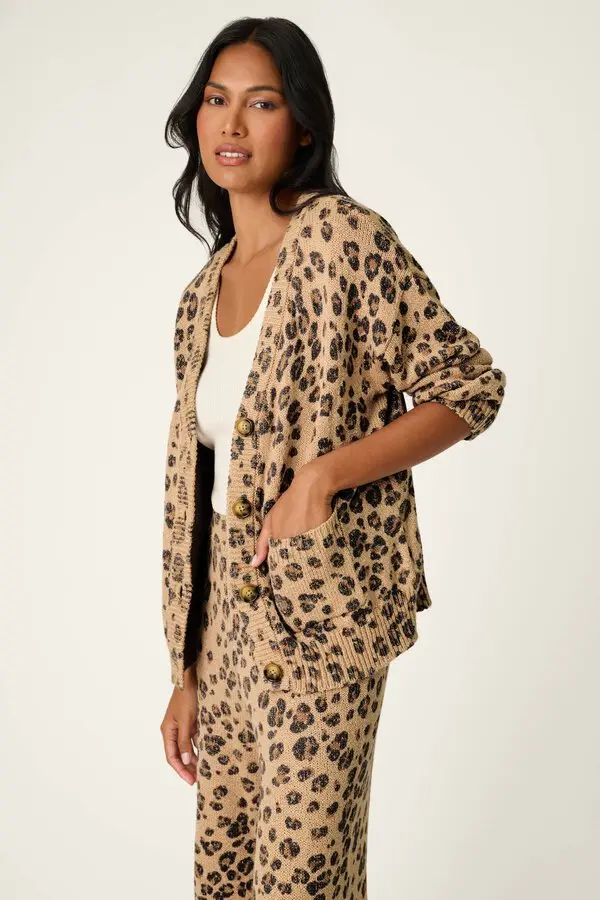 PJ Salvage C'est La Vie Leopard Print Lola Cardigan