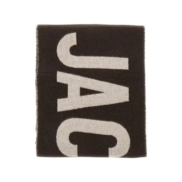 Jacquemus Jacquard Logo Wool Scarf - Brown