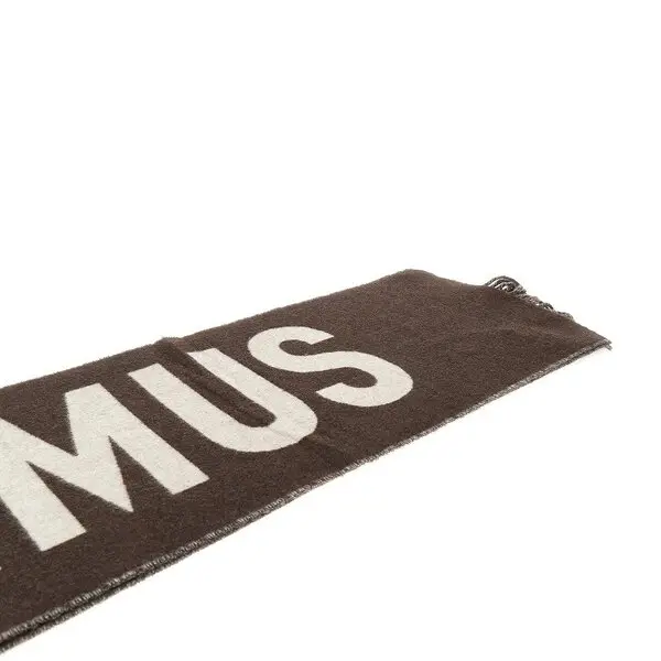 Jacquemus Jacquard Logo Wool Scarf - Brown