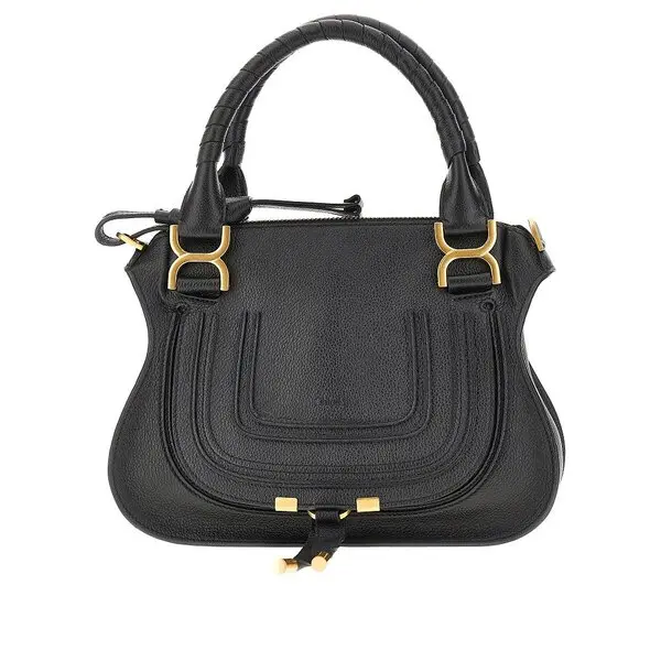 Chloé Grained Leather Small 'marcie' Bag - Black