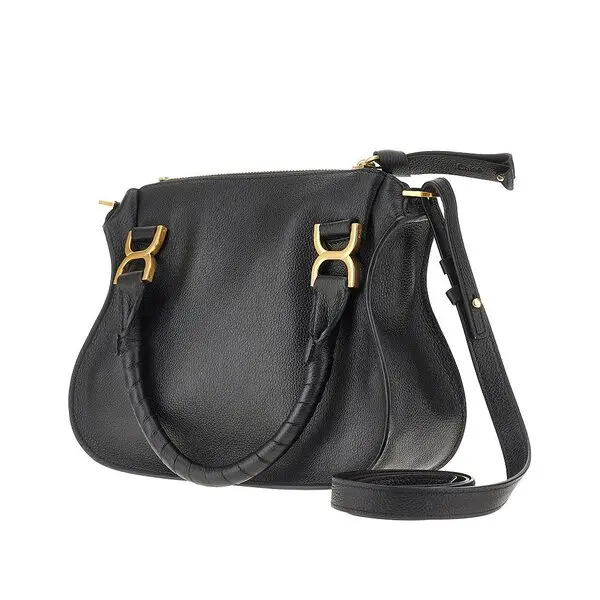 Chloé Grained Leather Small 'marcie' Bag - Black