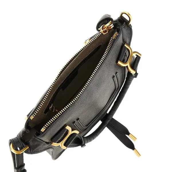 Chloé Grained Leather Small 'marcie' Bag - Black