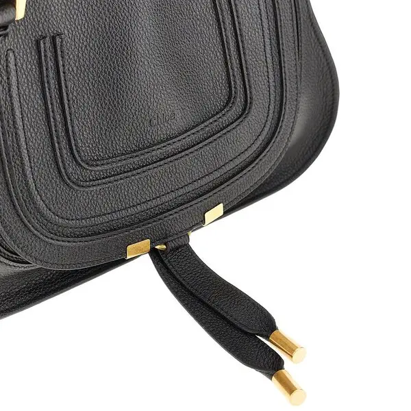 Chloé Grained Leather Small 'marcie' Bag - Black