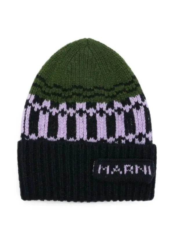 Marni Hat Wool Hats - Green