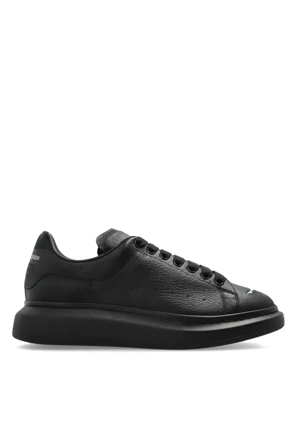 Alexander McQueen Leather Sports Shoes With Logo - Black