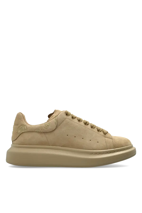 Alexander McQueen Leather Sports Shoes With Logo - Beige