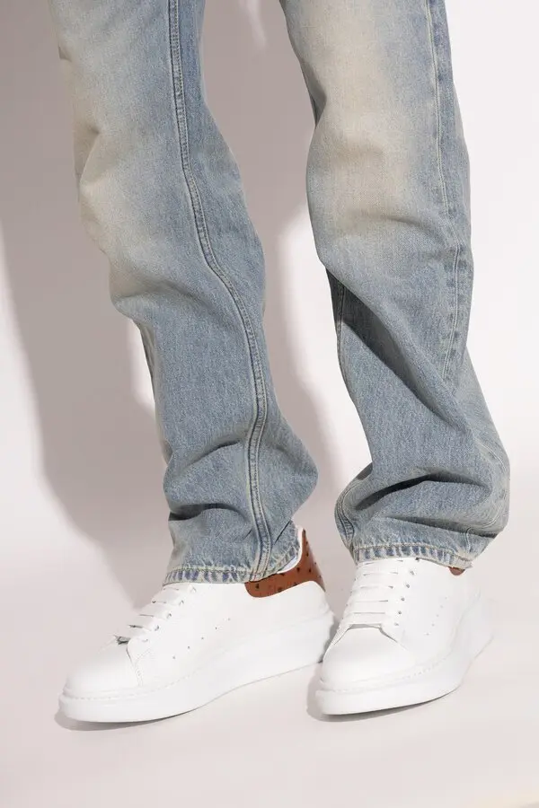 Alexander McQueen Leather Sports Shoes With Logo - White