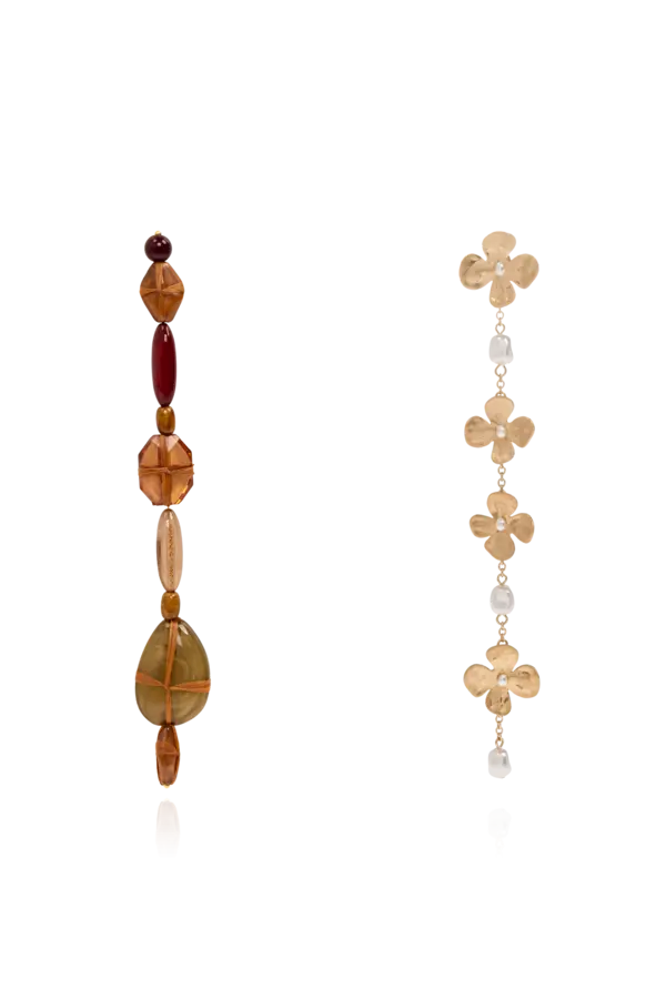 Cult Gaia Long "tygra" Earrings - Brown