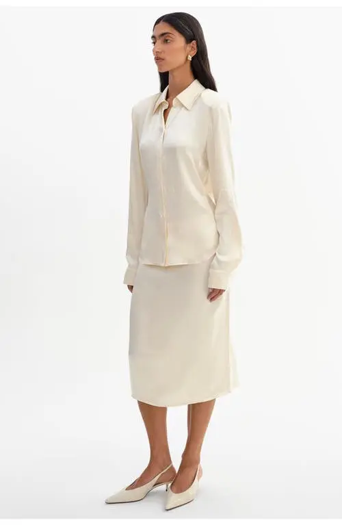 LAMARQUE Mika Satin Skirt - Cream