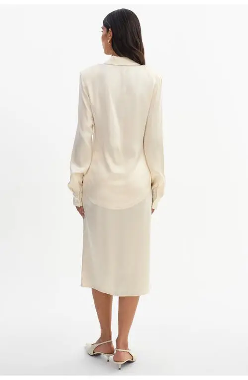 LAMARQUE Mika Satin Skirt - Cream