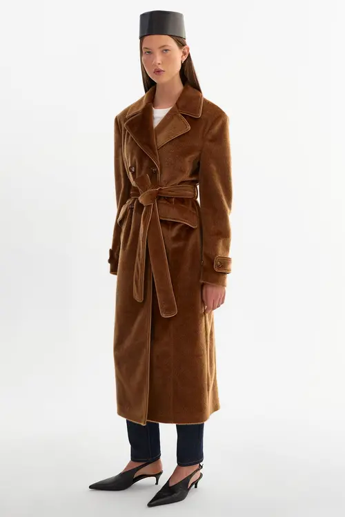 LAMARQUE Wilda | Faux Hair Trench Coat