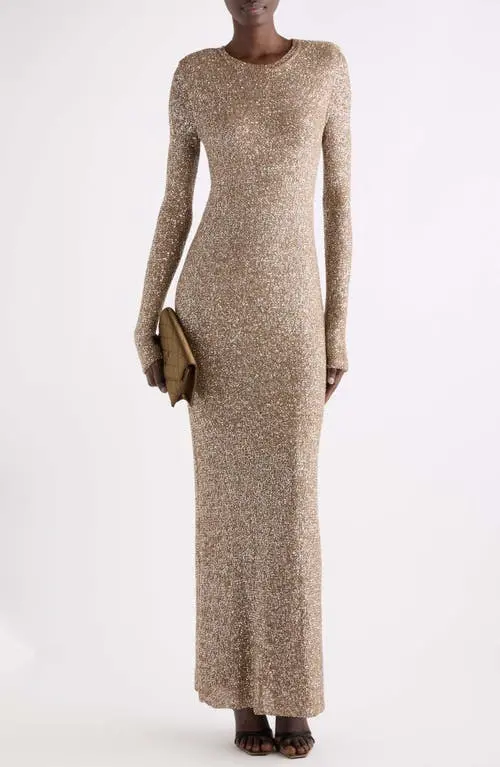 Saint Laurent Long Sleeve Maxi Gown