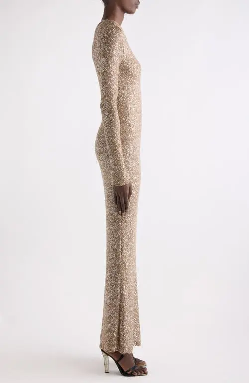 Saint Laurent Long Sleeve Maxi Gown