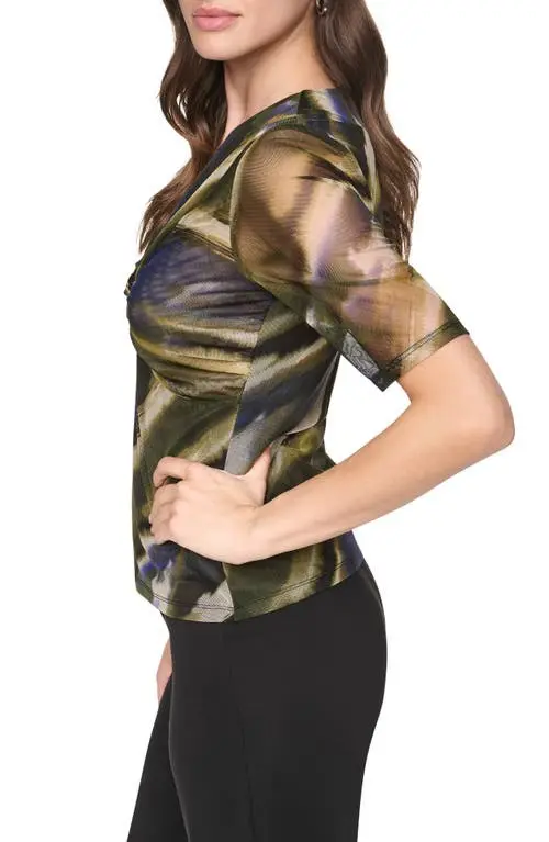 Dkny Twist Front Mesh Top