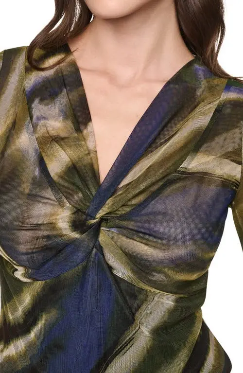 Dkny Twist Front Mesh Top