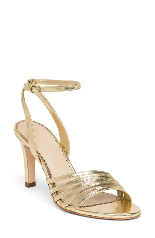 Cinq À Sept Jackie Metallic Leather Strappy Sandal - Gold