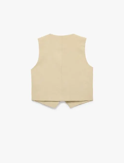Koton Sleeveless V-neck Wrap Vest With Tie