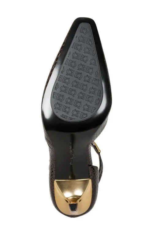 Donna Karan New York Samuel Snakeskin Embossed T-strap Pump - Canyon