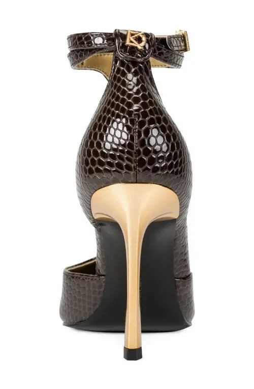 Donna Karan New York Samuel Snakeskin Embossed T-strap Pump - Canyon