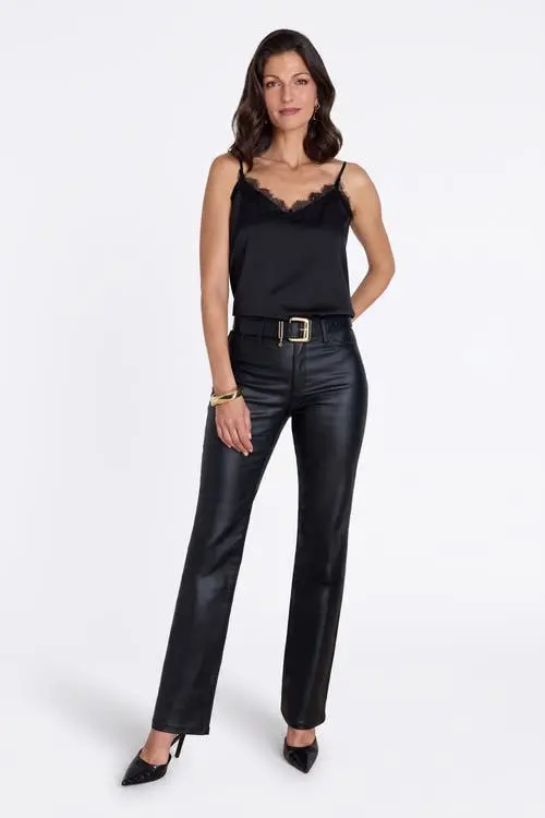 THE NOLI SHOP Galia Silk Lace Cami - Black