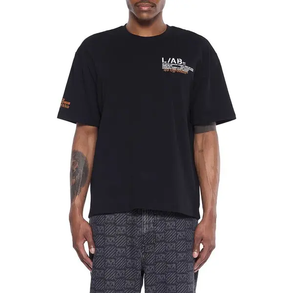 L/AB C/O OFF-WHITE Off Active Duct Tape Graphic T-shirt - Black