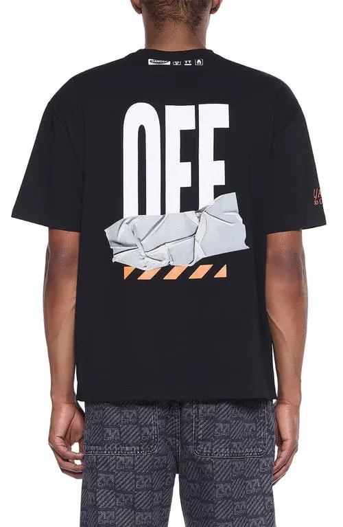 L/AB C/O OFF-WHITE Off Active Duct Tape Graphic T-shirt - Black