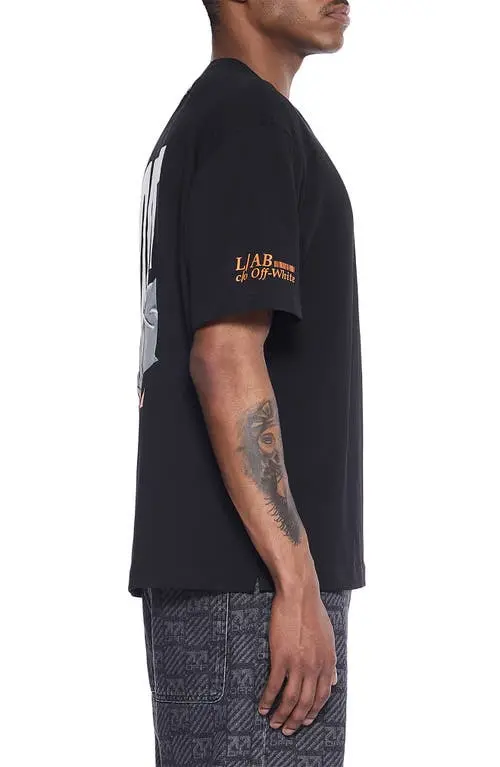 L/AB C/O OFF-WHITE Off Active Duct Tape Graphic T-shirt - Black