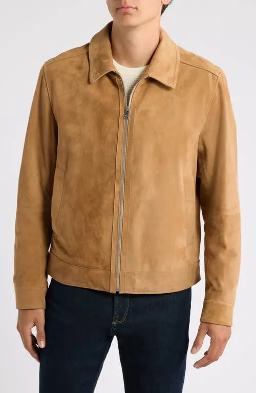 BOSS Malbano Leather Jacket - Medium Beige