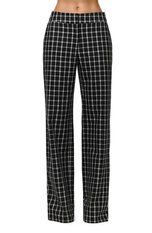 Naked Wardrobe Plaid Wide Leg Pants