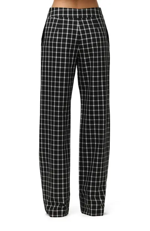 Naked Wardrobe Plaid Wide Leg Pants