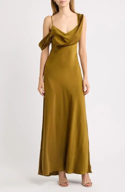 WAYF Ondine Asymmetric Drape Gown
