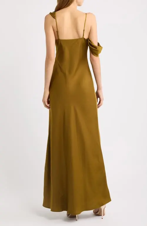 WAYF Ondine Asymmetric Drape Gown