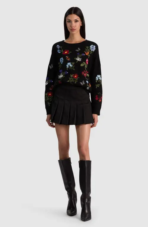 Alice + Olivia Teanna Embellished Crewneck Sweater