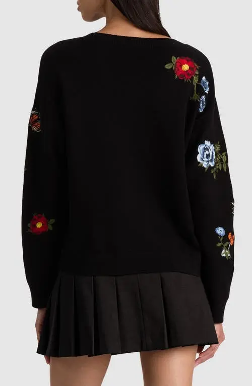 Alice + Olivia Teanna Embellished Crewneck Sweater