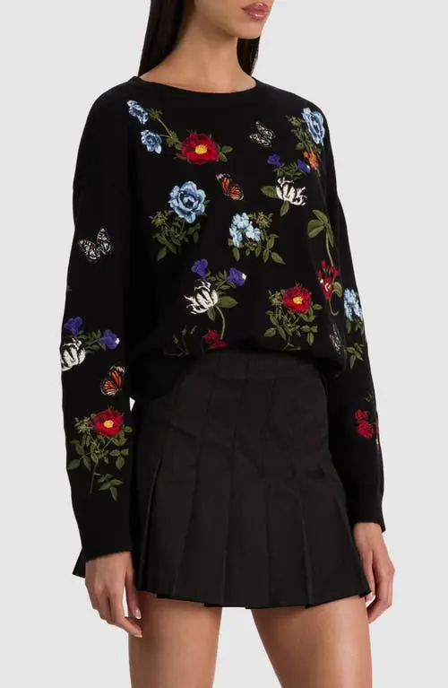 Alice + Olivia Teanna Embellished Crewneck Sweater