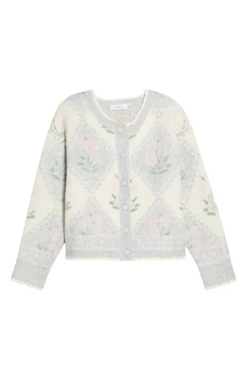 ALL IN FAVOR Floral Argyle Cardigan