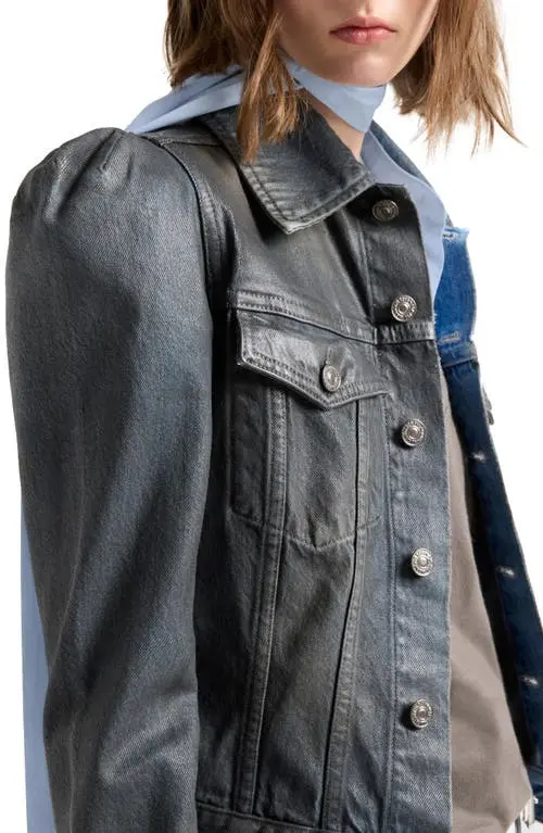 7 For All Mankind Puff Sleeve Trucker Jacket