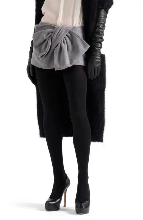 7 For All Mankind Bow Wool Blend Miniskirt - Wool Blend Slate