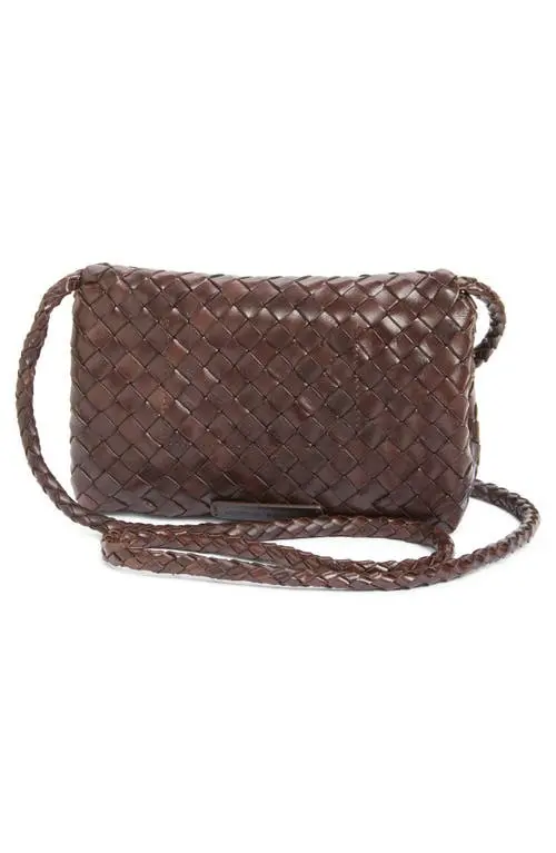 LOEFFLER RANDALL Vinnie Woven Leather Crossbody Bag - Chocolate