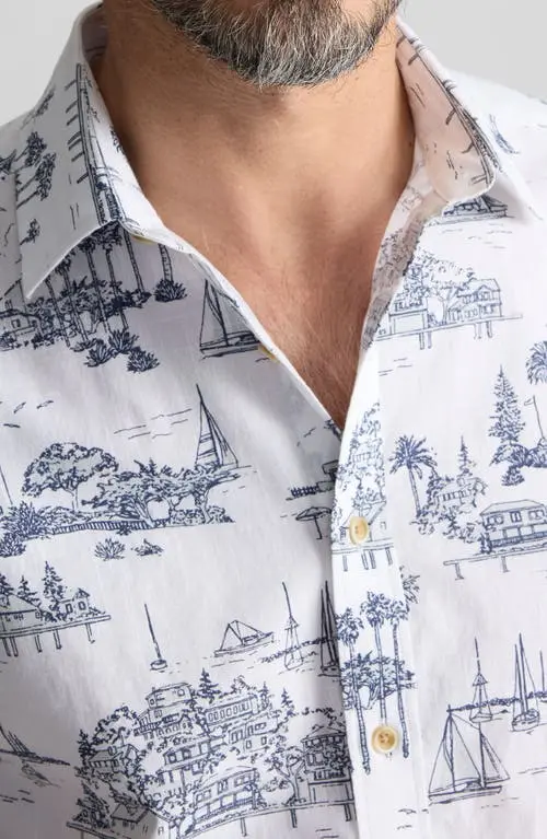 UNTUCKIT Duna Printed Cotton Short Sleeve Shirt