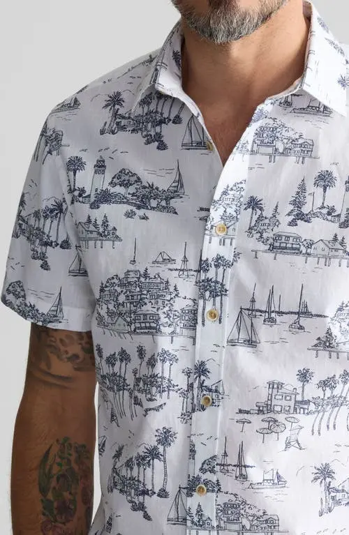UNTUCKIT Duna Printed Cotton Short Sleeve Shirt